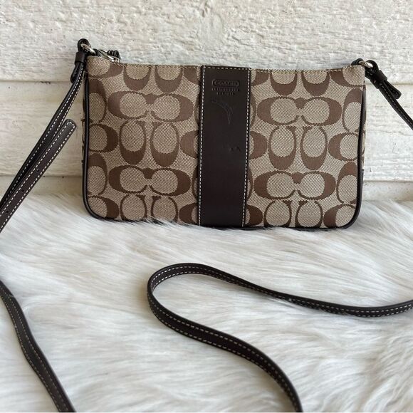 Coach | Bags | Coach Brown Y2k Signature Stripe Crossbody Handbag 6338 | Poshmark